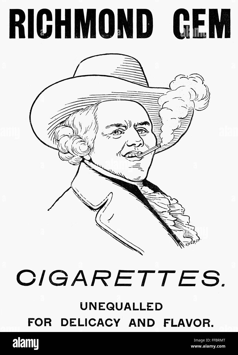 RICHMOND GEM CIGARETTES. /nBritish newspaper advertisement, 1895 Stock ...