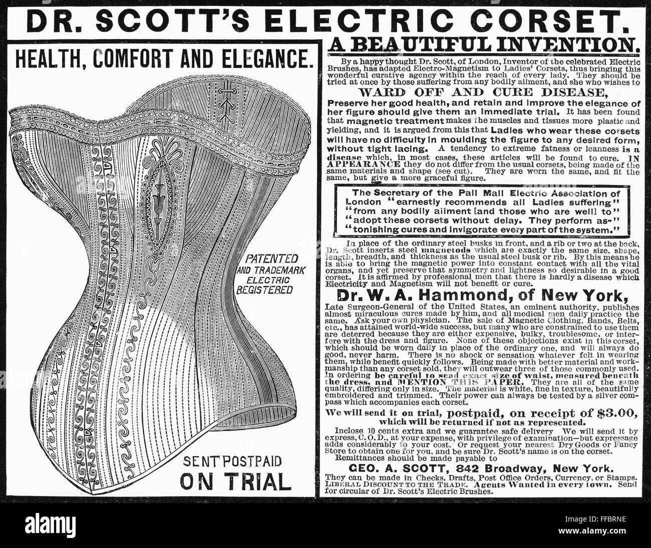 ELECTRIC CORSET, 1882. /nDr. Scott's Electric Corset. American ...