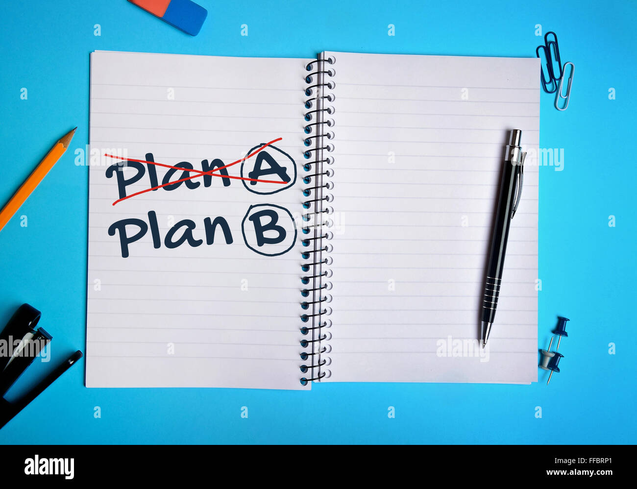 Plan A Plan B word on notebook Stock Photo - Alamy