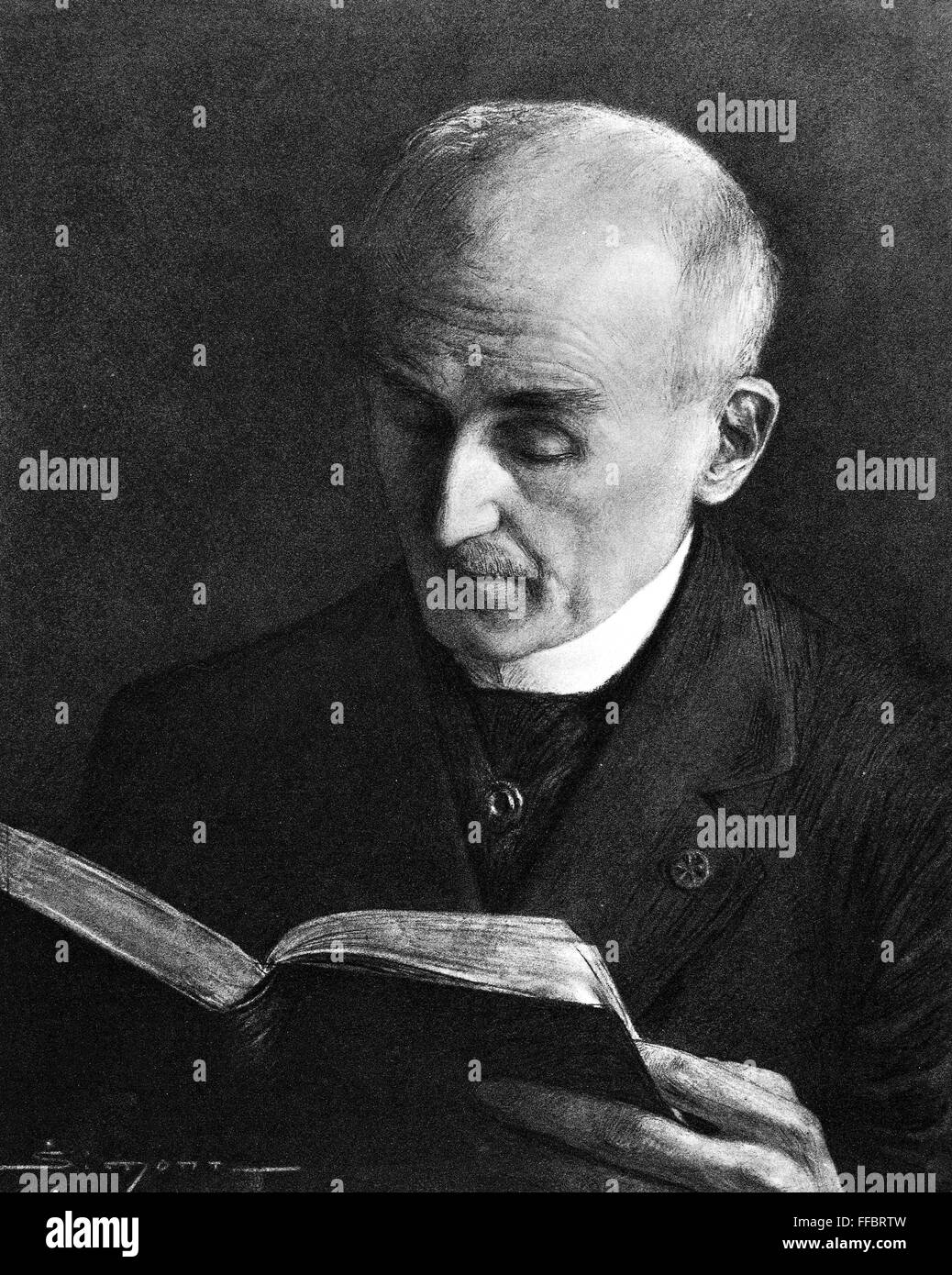HENRI BERGSON (1859-1941). /nFrench philosopher. Drawing by J. Simont ...