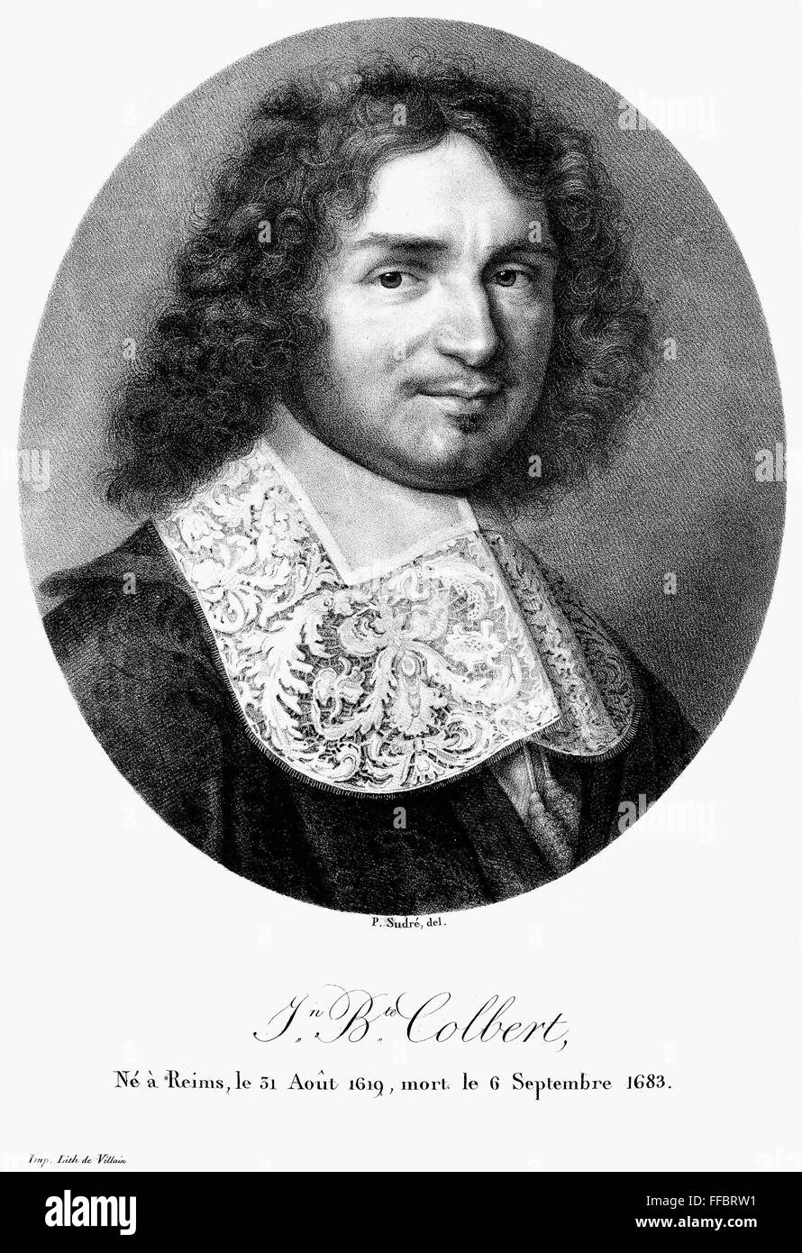JEAN-BAPTISTE COLBERT /n(1619-1683). French politician. Lithograph ...