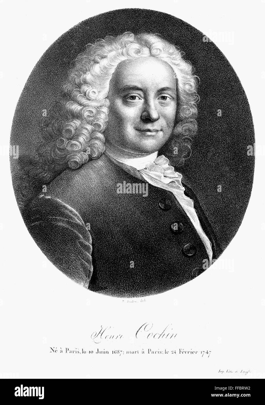 HENRI COCHIN (1687-1747). /nFrench lawyer. Lithograph, French, 19th ...