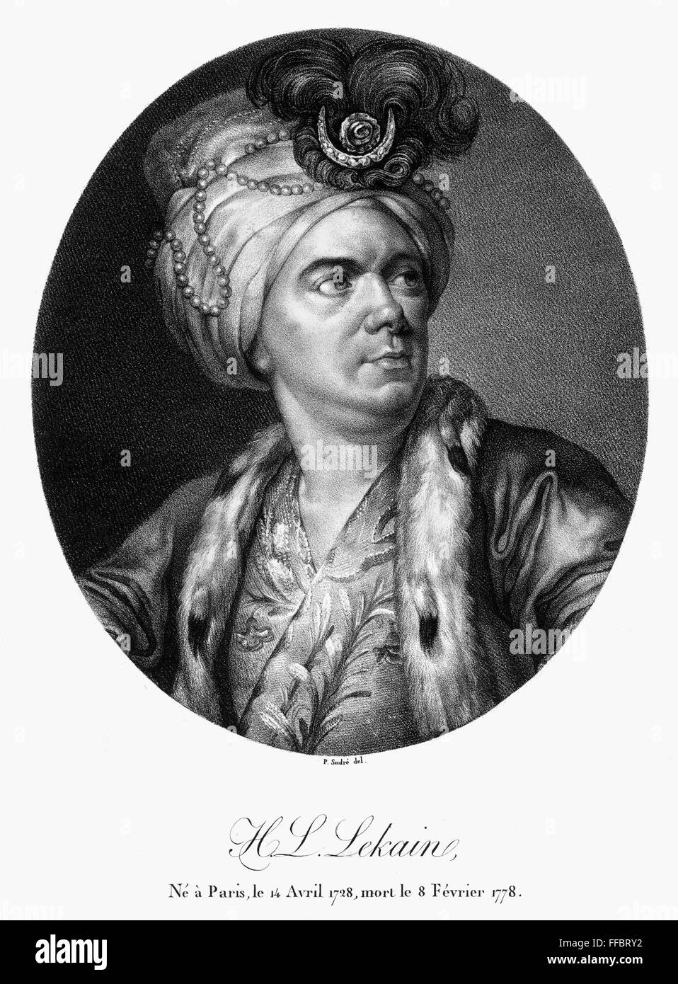 LEKAIN (1728-1778). /nOriginally Henri-Louis Cain. French tragedian ...