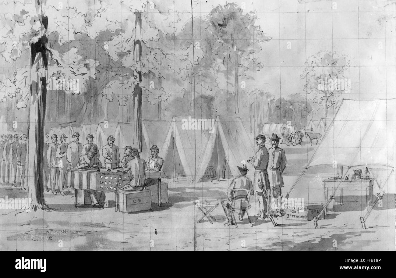 CIVIL WAR: VOTING, 1864. /nPennsylvania soldiers voting during the ...