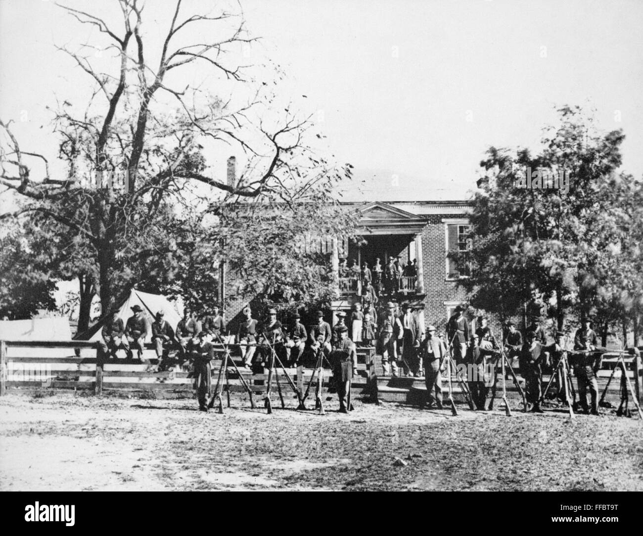 CIVIL WAR: APPOMATTOX. /nUnion soldiers pose for a 'victory' photograph ...