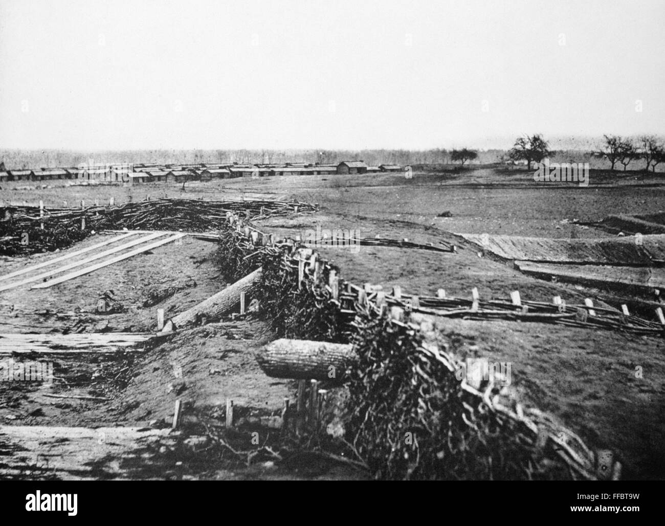 CIVIL WAR: QUAKER GUNS. /nLogs fashioned into decoy artillery, or so ...