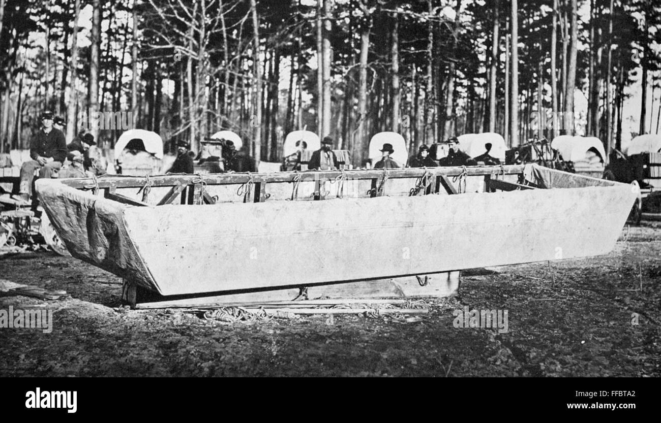 CIVIL WAR: PONTOON BRIDGE. /nCanvas pontoon used by the Union Army for ...