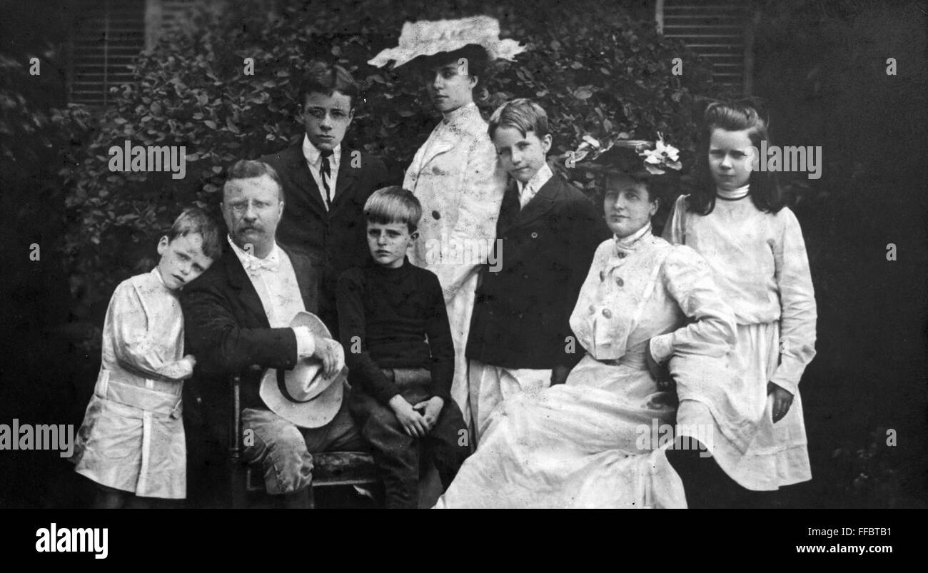 THEODORE ROOSEVELT FAMILY. /nPhotographed 1903. Left to right: Quentin ...