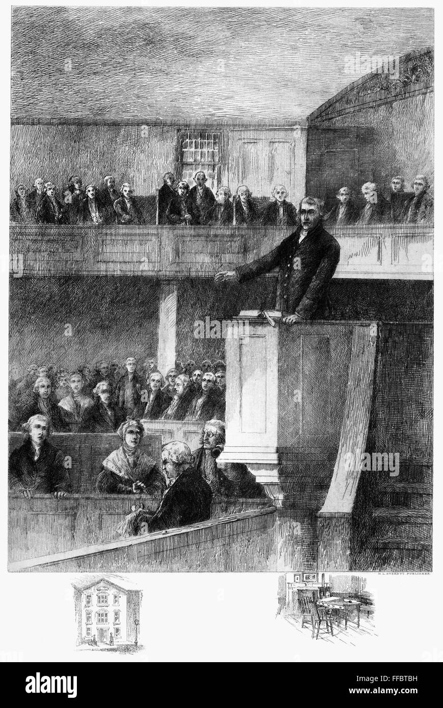 METHODIST CHURCH, c1770. /nService at St. George's Methodist Church in ...