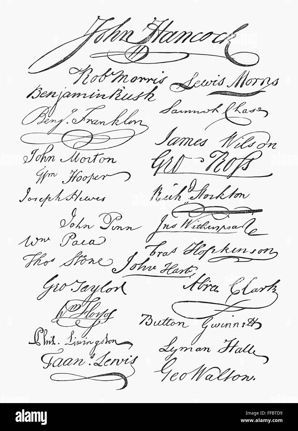 DECLARATION: SIGNATURES. /nFirst page of signatures on the Declaration ...