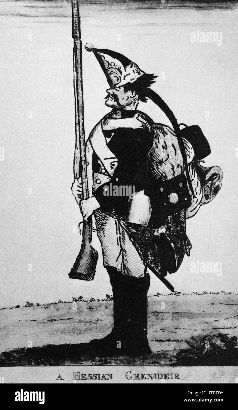 CARTOON: HESSIAN SOLDIER. /nA Hessian grenadier of the American ...