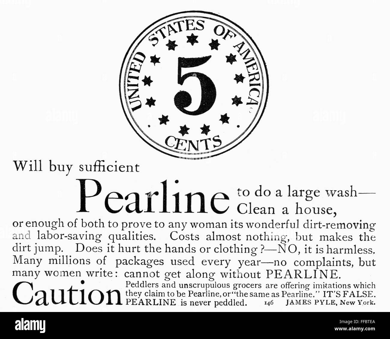 PEARLINE SOAP AD, 1889. /nAmerican magazine advertisement, 1889 Stock ...