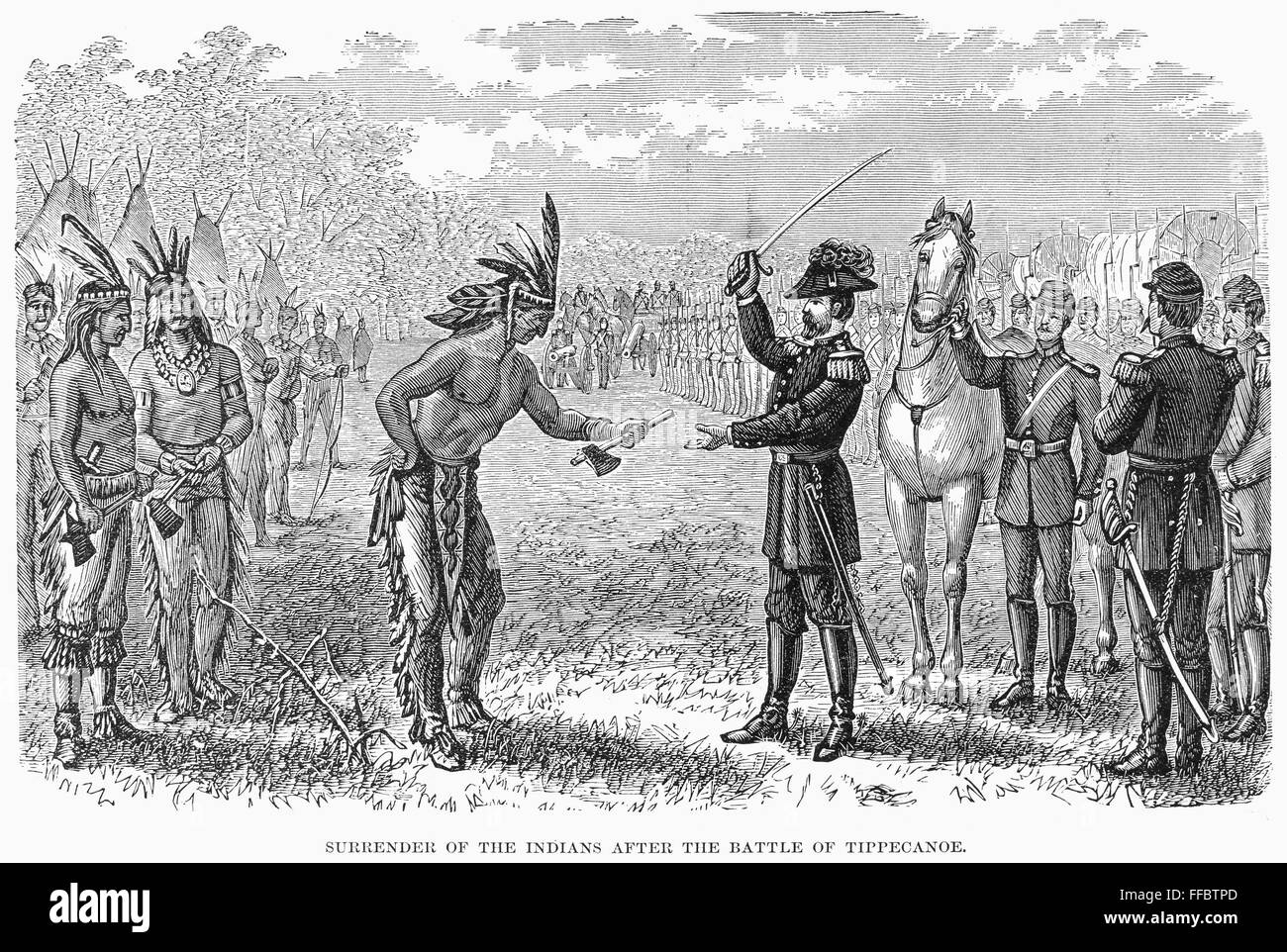 BATTLE OF TIPPECANOE, 1811. /nSurrender of the Native Americans under ...