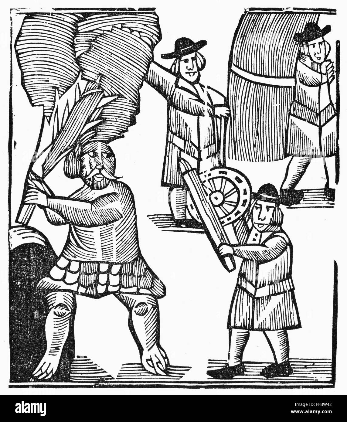 CHAPBOOK: TOM HICKATHRIFT. /nWoodcut print from an early English ...
