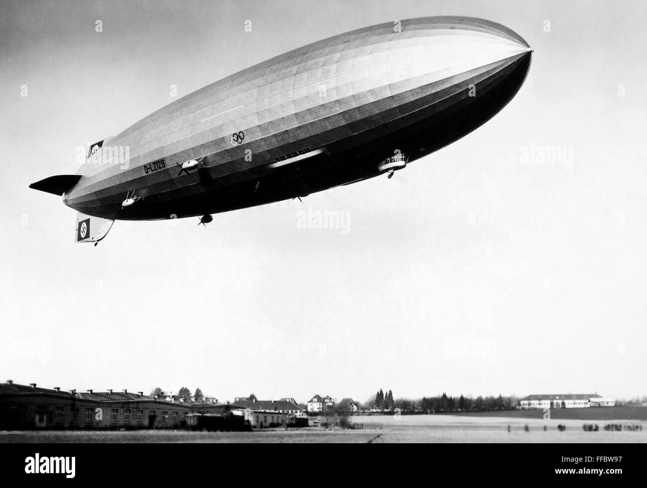 THE HINDENBURG. /nThe German Zeppelin airship the Hindenburg in flight ...