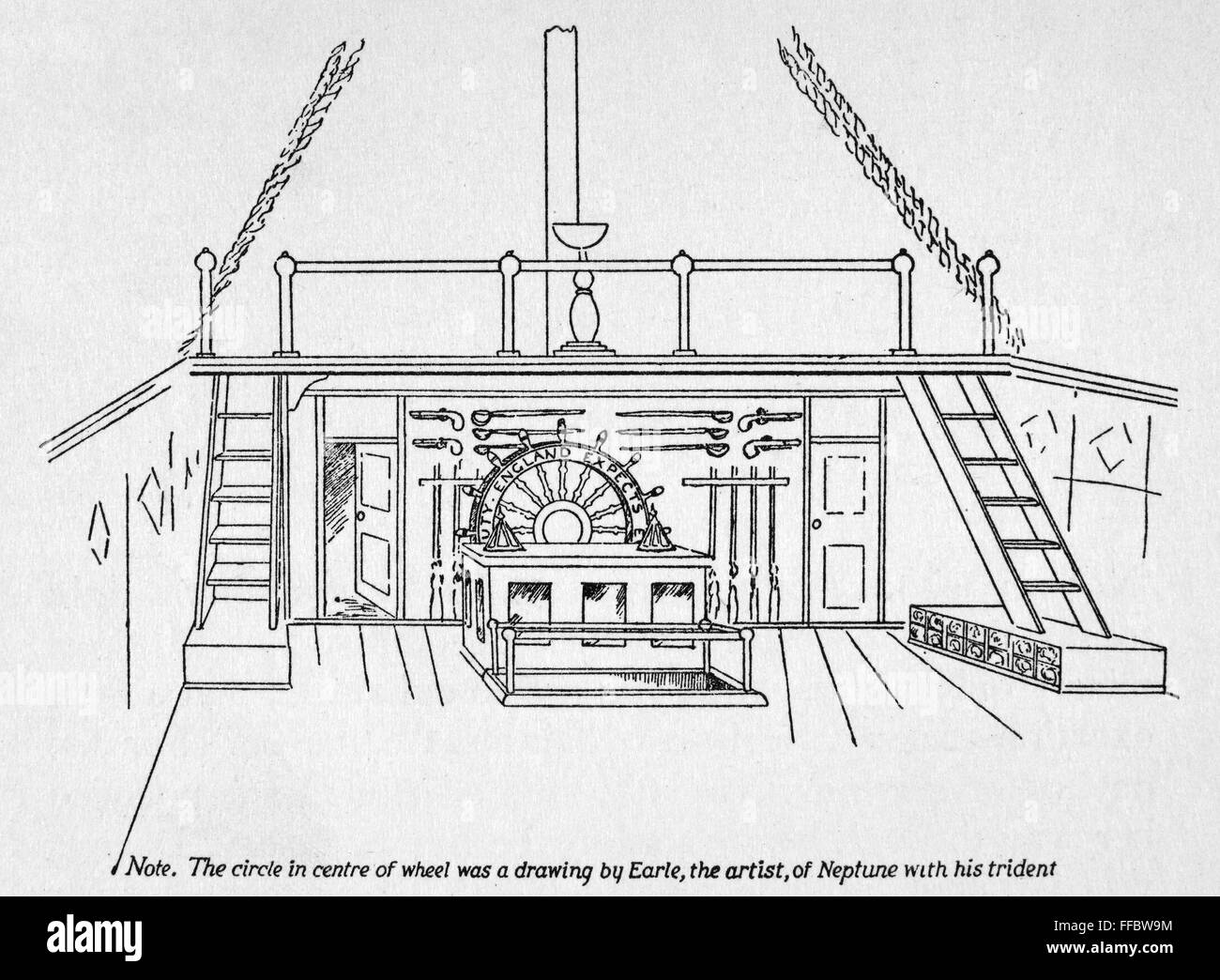 DARWIN: H.M.S. BEAGLE. /nQuarterdeck of H.M.S. Beagle, on which Charles ...