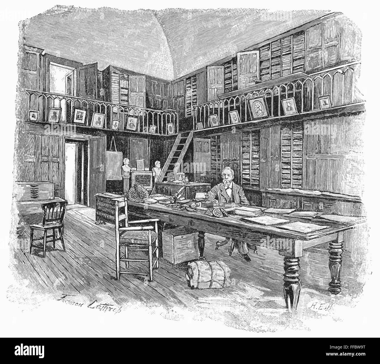 ASA GRAY (1810-1888). /nAmerican botanist. Gray in the Herbarium at ...