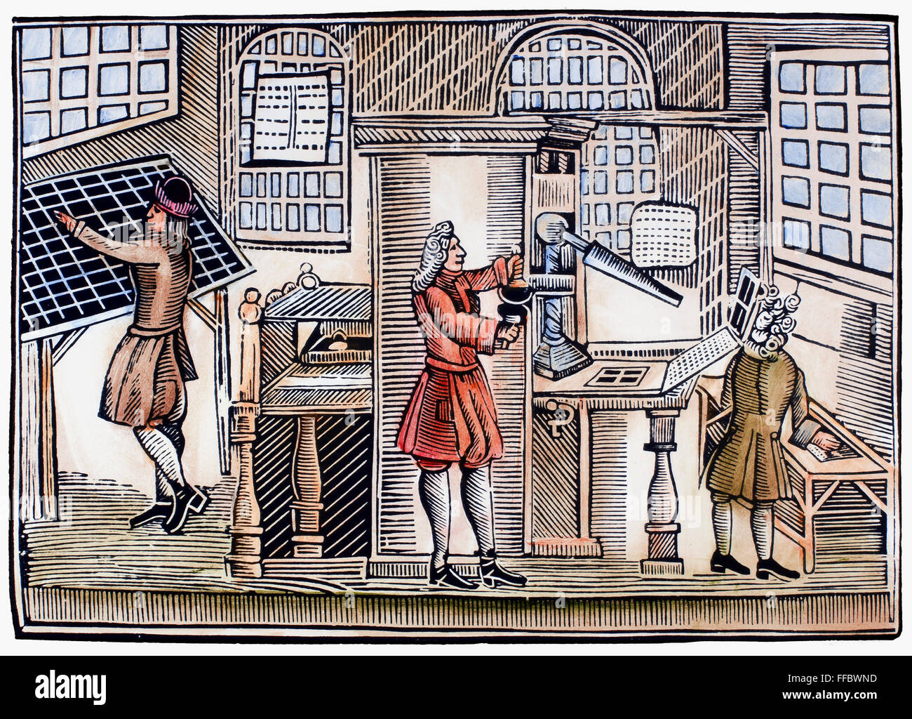 Woodcut printing press hi-res stock photography and images - Alamy