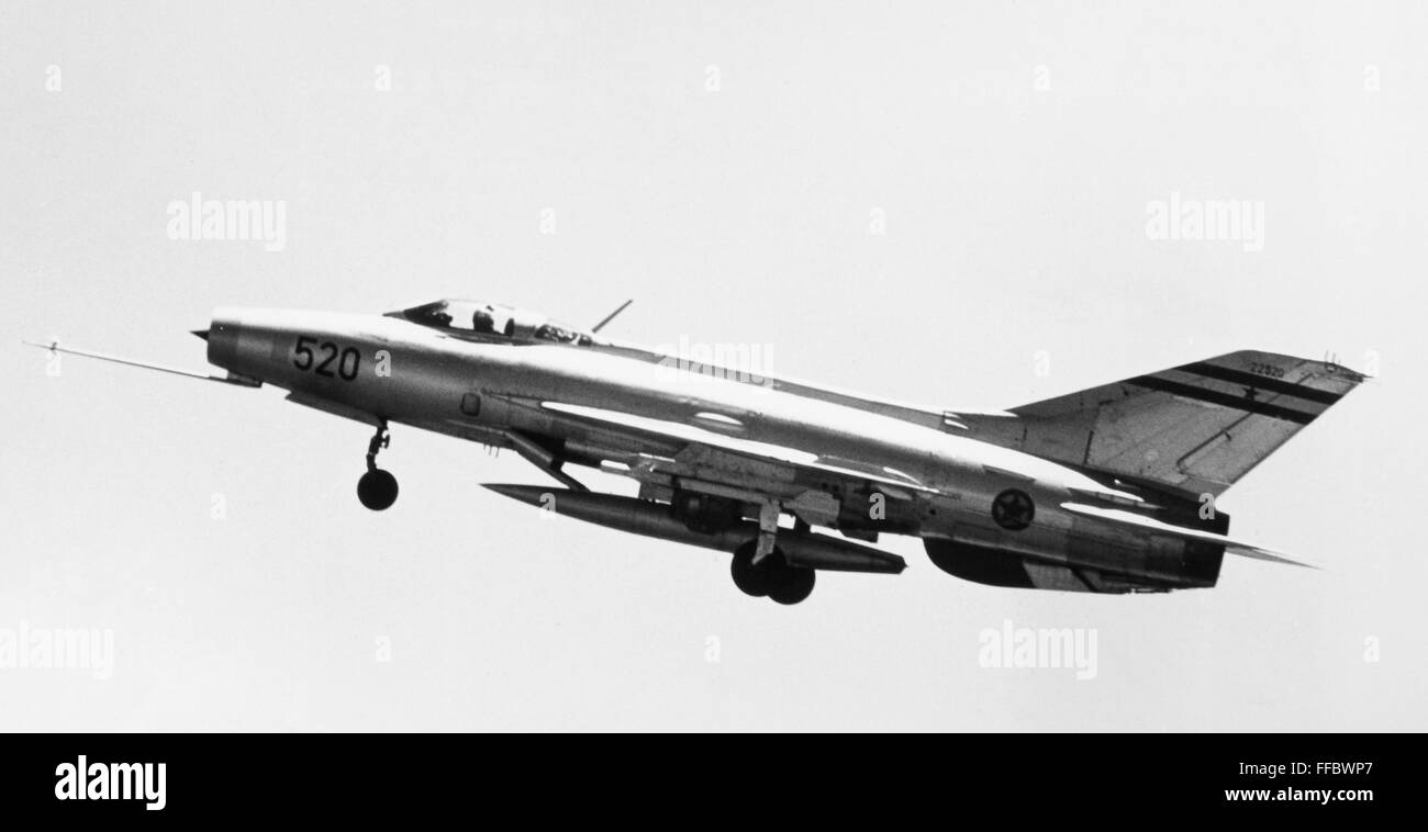 SOVIET FIGHTER PLANE, 1970. /nA Soviet Mikoyan-Gurevich MiG-21 'Fishbed ...