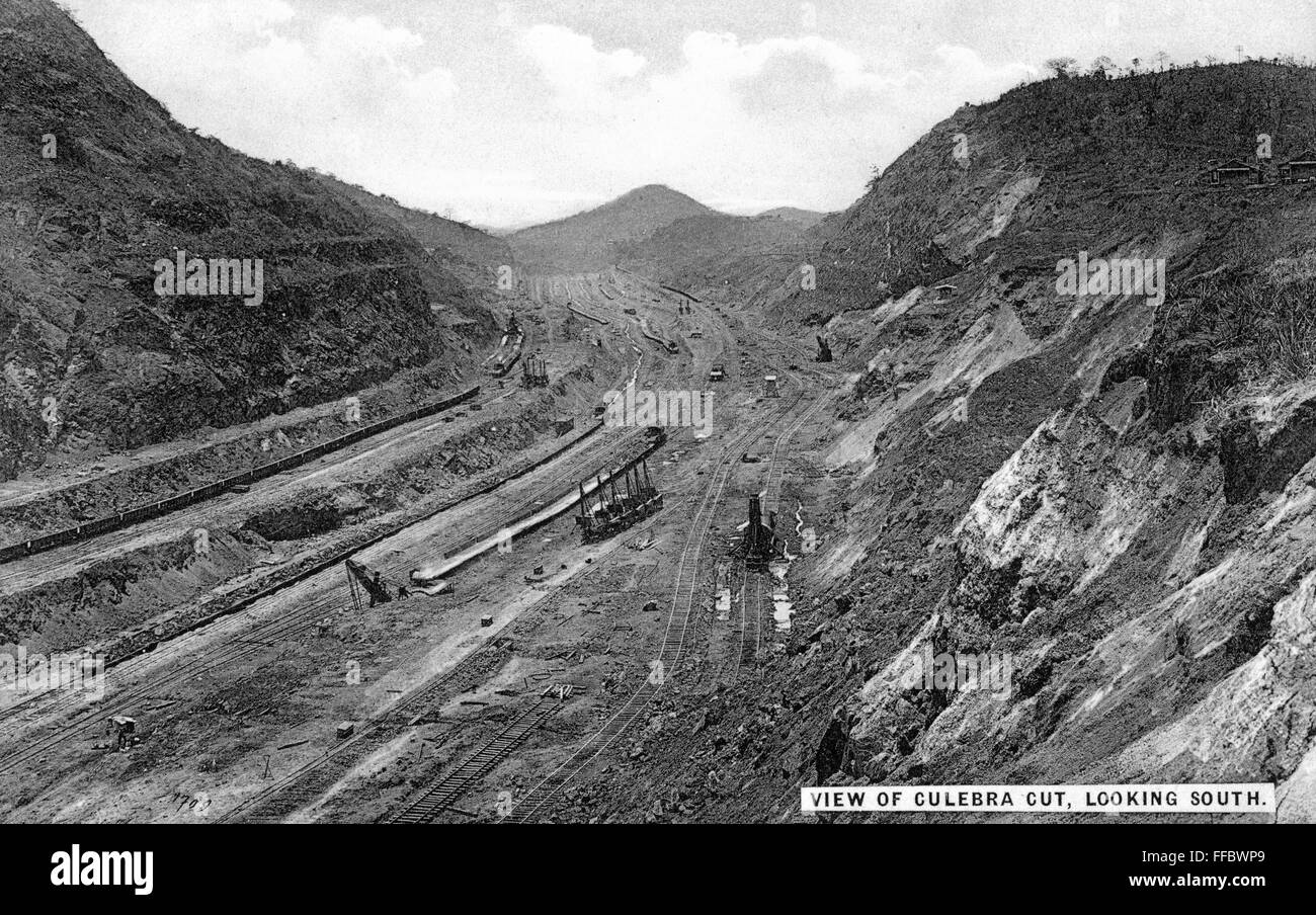 PANAMA CANAL, c1910. /nView of Culebra Cut, looking south, during ...