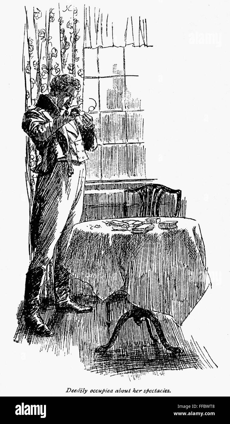 AUSTEN: EMMA. /n'Deedily occupied about her spectacles.' Illustration ...
