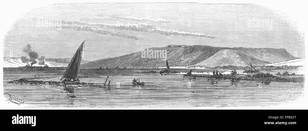 SUEZ CANAL, 1869. /nThe Isthmus of Suez, showing Mt. Meriam. Wood ... SUEZ CANAL, 1869. /nThe Isthmus of Suez, showing Mt. Meriam. Wood ...