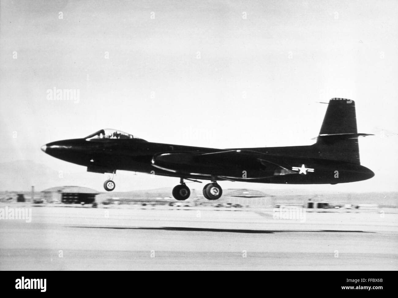 BLACKHAWK TAKEOFF, 1948. /nA Curtiss-Wright XP-87 Blackhawk prototype ...