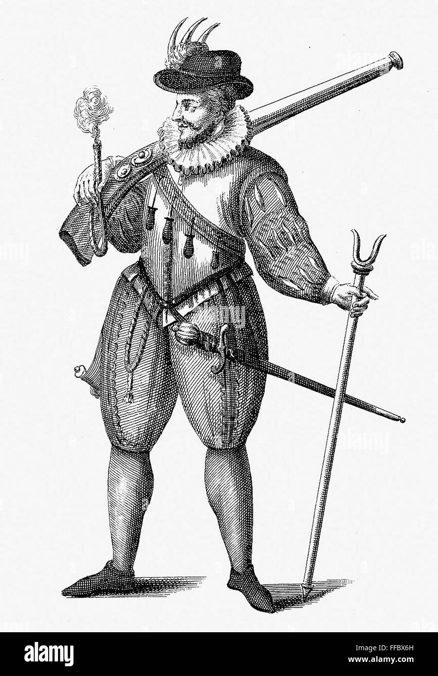 MUSKETEER, 16th CENTURY. /nA musketeer during the reign of King Henry ...