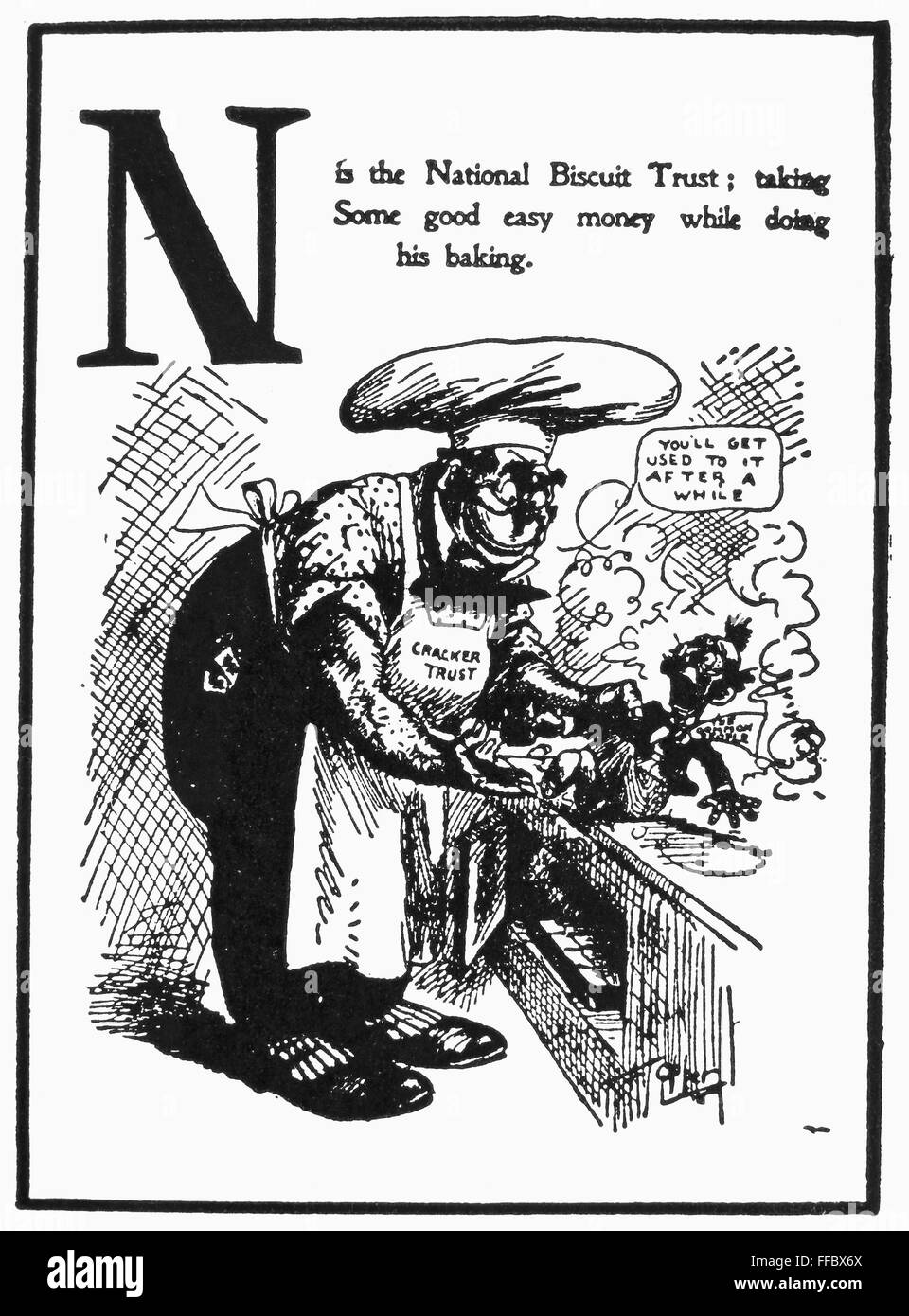 ANTI-TRUST CARTOON, 1902. /nThe National Biscuit trust satirized in a ...