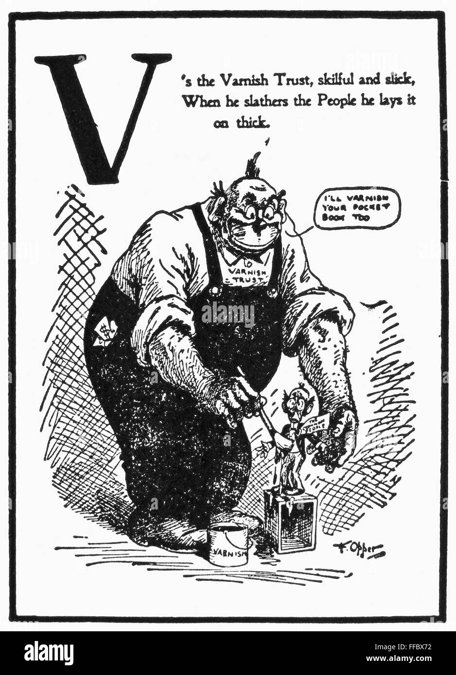 ANTI-TRUST CARTOON, 1902. /nThe varnish trust satirized in a cartoon ...