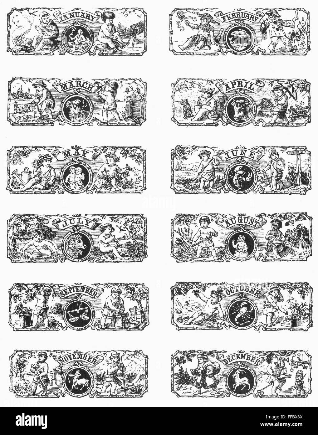 Representation of the twelve months hi-res stock photography and images ...