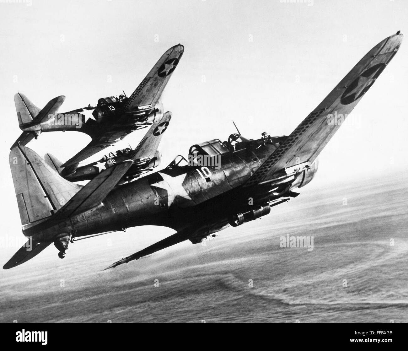 DAUNTLESS DIVE BOMBERS. /nThree U.S. Navy Douglas SBD 'Dauntless' dive ...