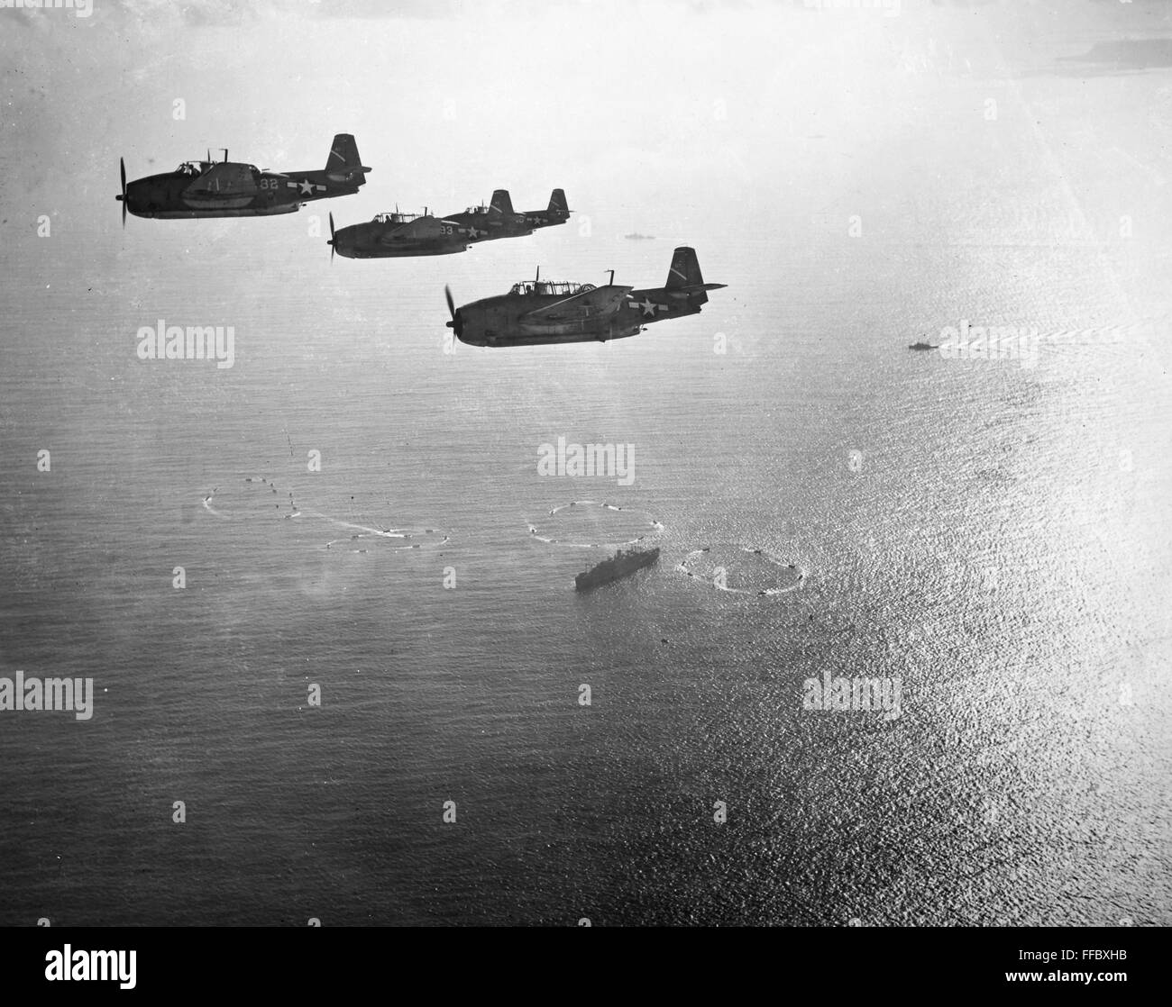 U.S. NAVY BOMBERS, 1944. /nU.S. Navy Grumman TBF Avengers supporting ...