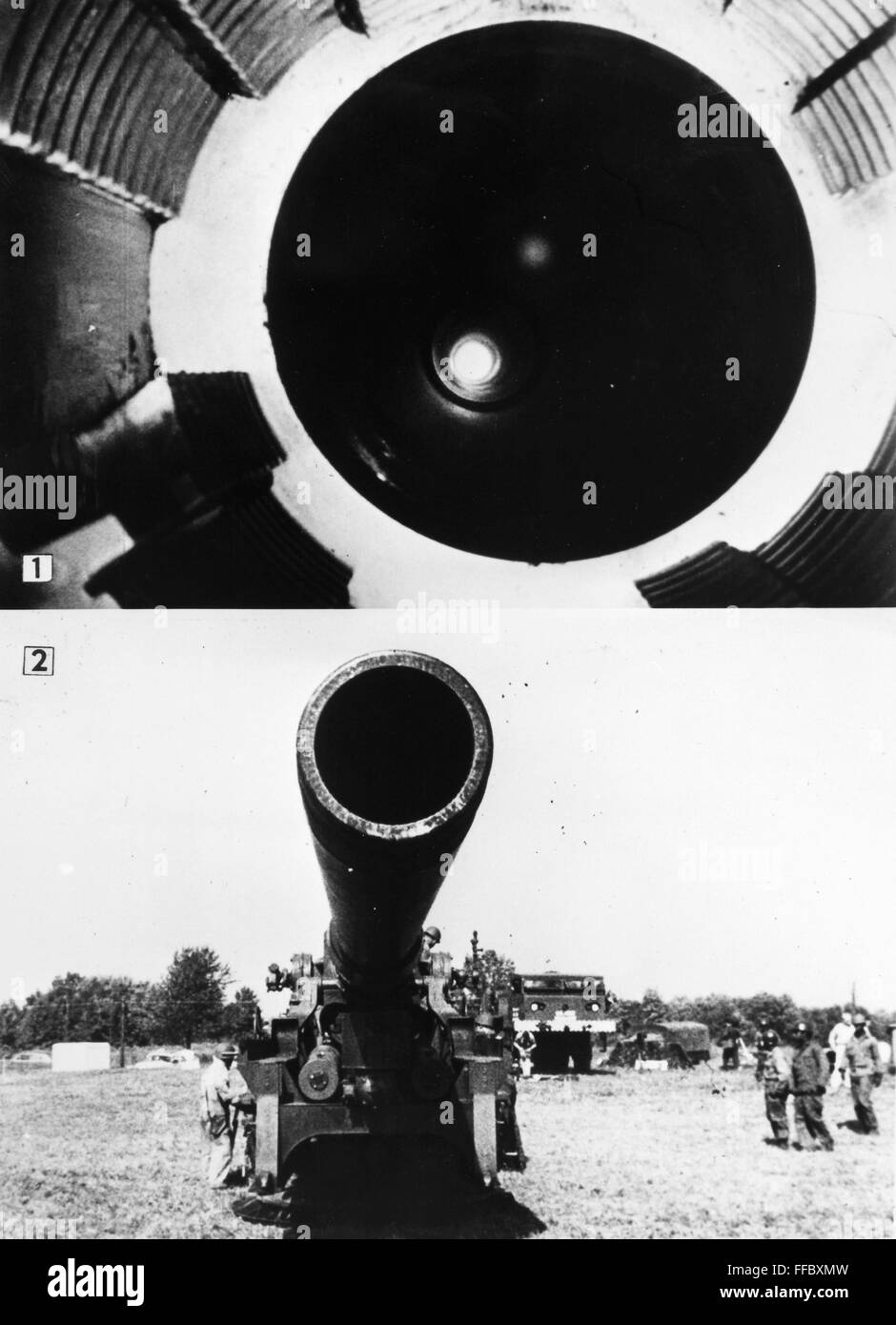 ATOMIC CANNON, 1952. /nThe US Army's 280mm, 20-mile range cannon ...