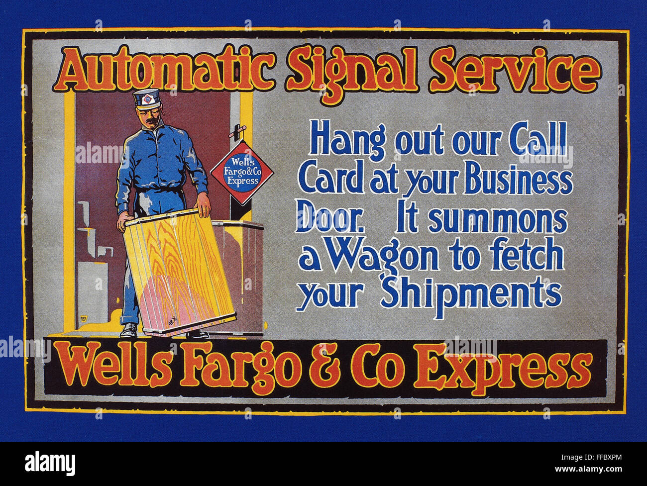 WELLS FARGO BANNER, 1914. /nBanner for Wells Fargo & Co Express ...