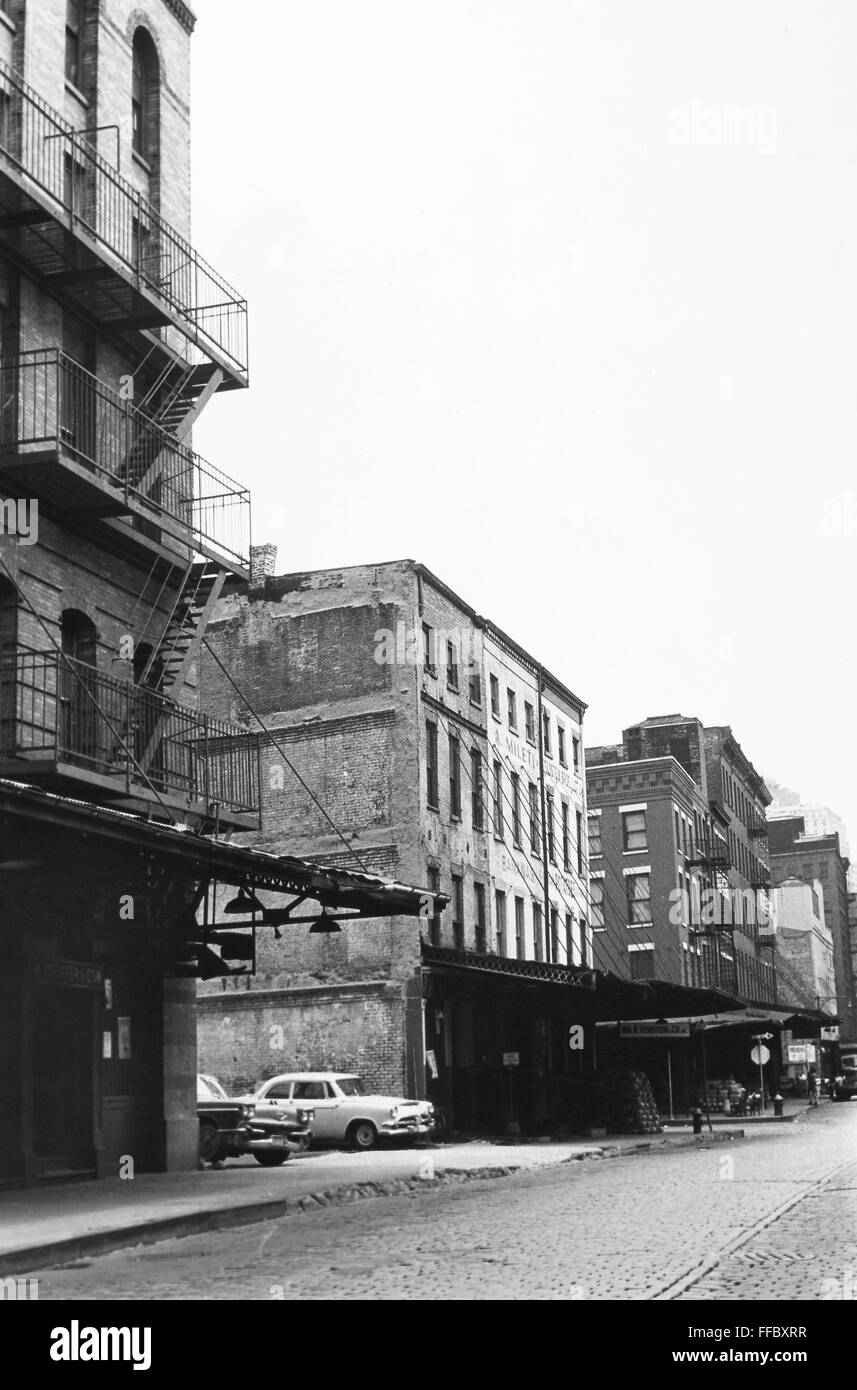 WASHINGTON MARKET, 1960s. /nMarket buildings on Washington Street in ...