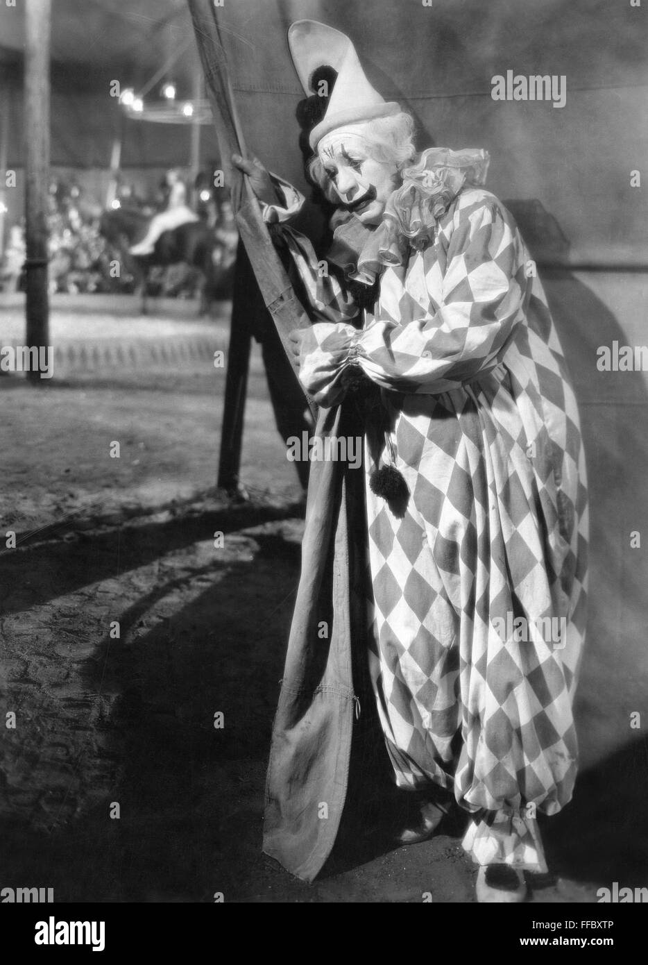 SILENT FILM STILL: CLOWN. /nA harlequin clown. Still from the motion ...