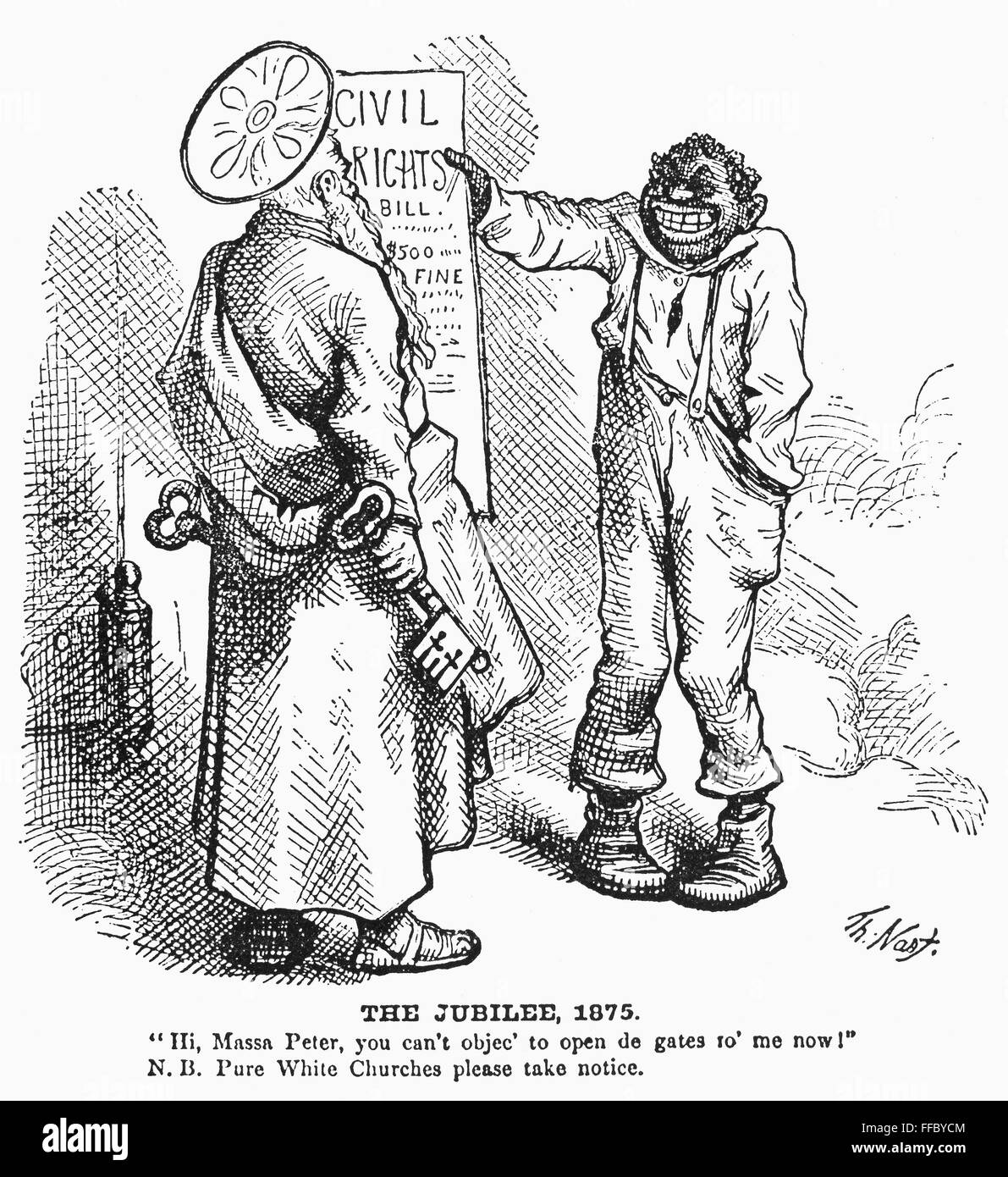 CIVIL RIGHTS BILL, 1875. /n'The Jubilee, 1875.' American cartoon by ...