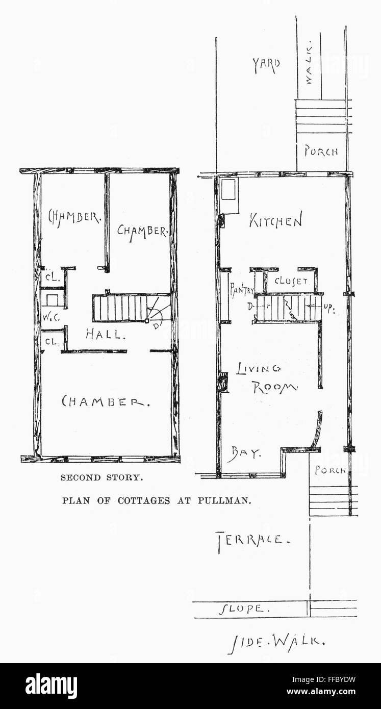 PULLMAN: WORKER'S COTTAGE. /nPlan of a typical cottage at the planned ...