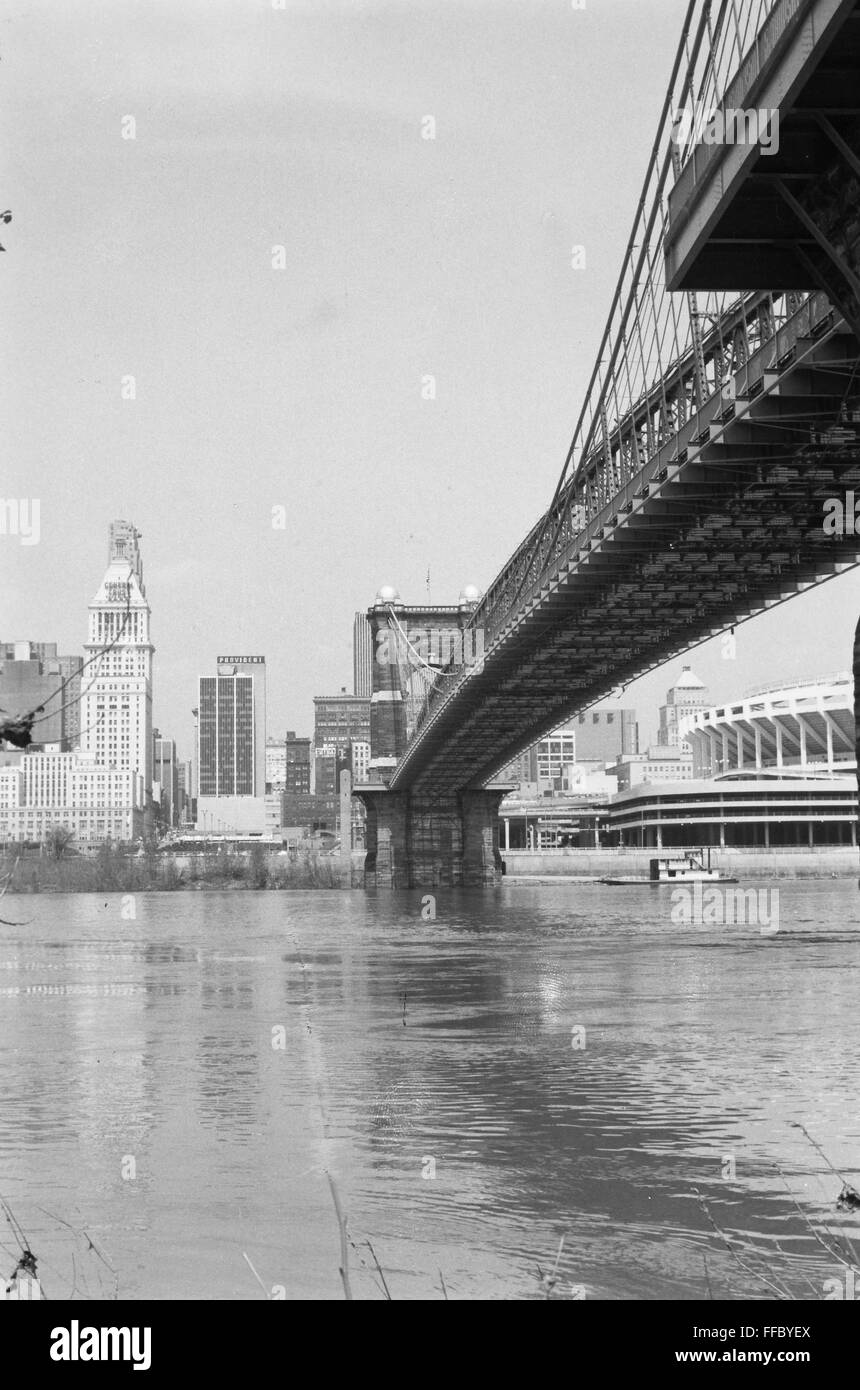 CINCINNATI: ROEBLING BRIDGE. /nThe John A. Roebling Bridge, spanning ...