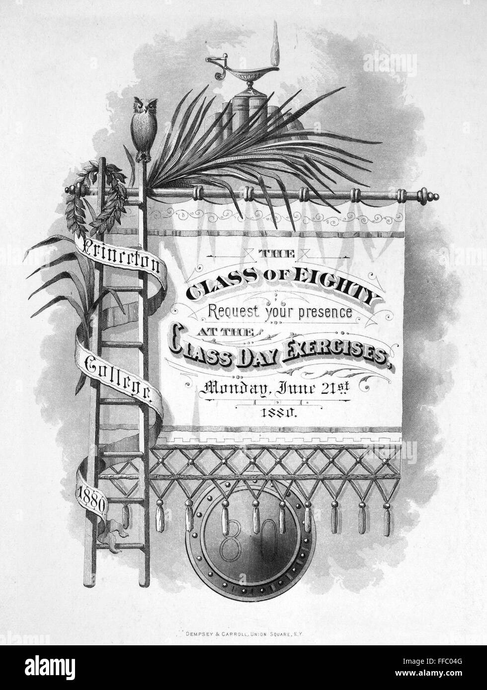 PRINCETON: COMMENCEMENT. /nInvitation engraving to the commencement ...