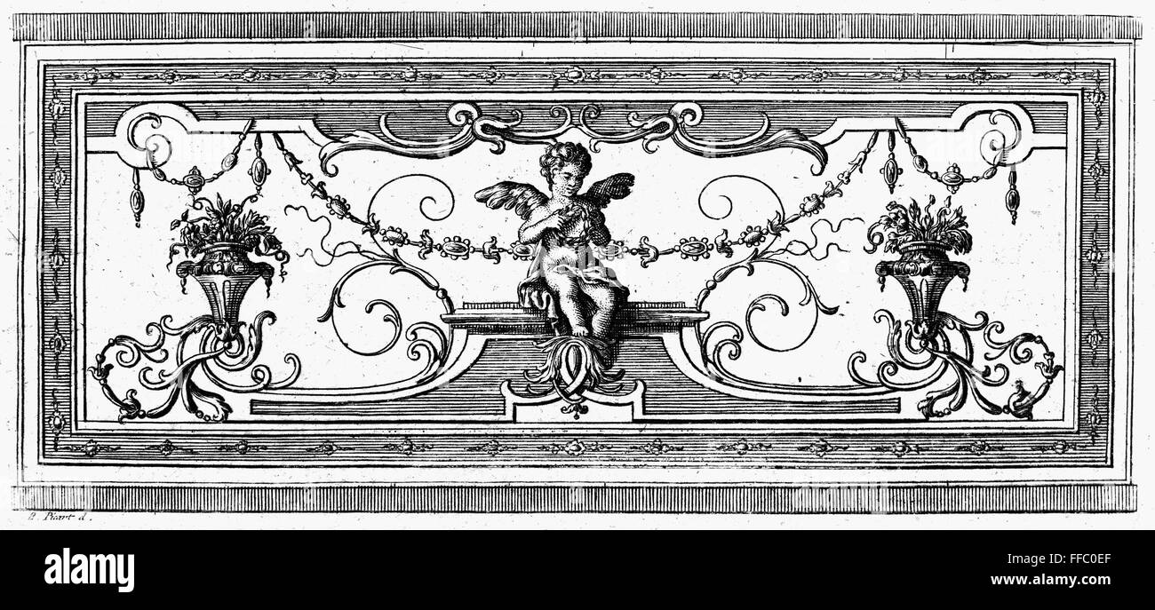CHERUB, 18th CENTURY. /n18th century French line engraving Stock Photo ...