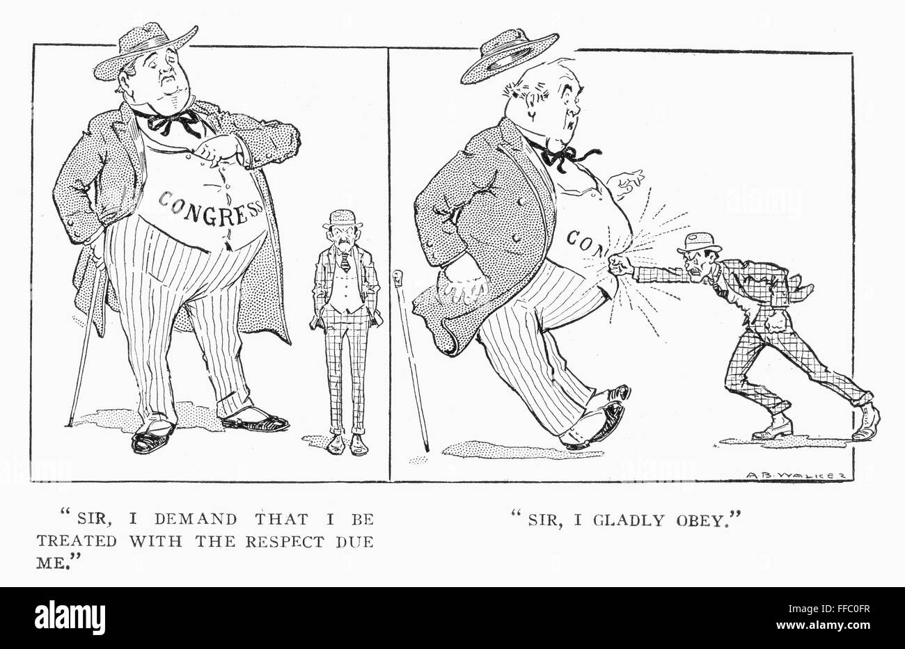 CONGRESS CARTOON, 1916. /nThe U.S. Congress demanding and receiving the ...