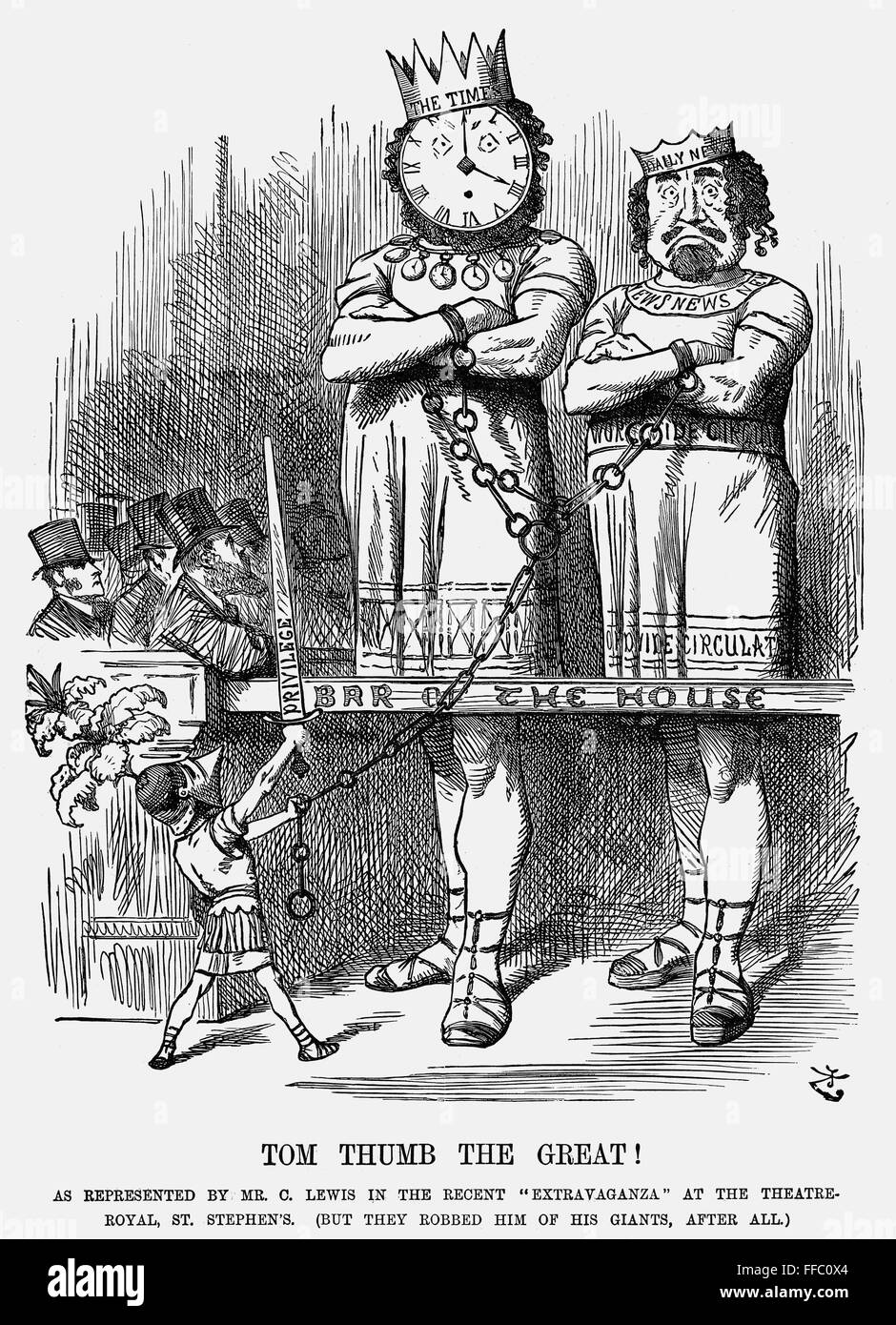 LONDON PRESS, 1875. /n'Tom Thumb the Great!' English cartoon by Sir ...