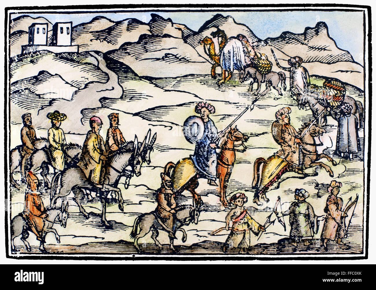 PILGRIMS, 17th CENTURY. /nPilgrims travelling to Jerusalem. Woodcut ...