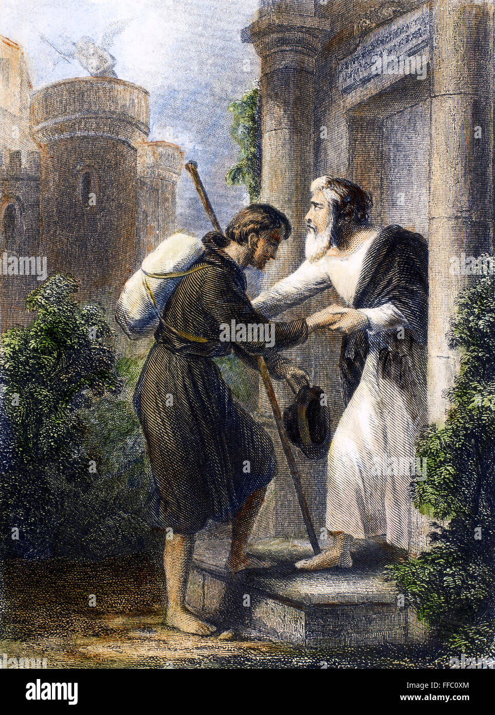 BUNYAN: PILGRIM'S PROGRESS. /nChristian at the Wicket Gate. Steel ...