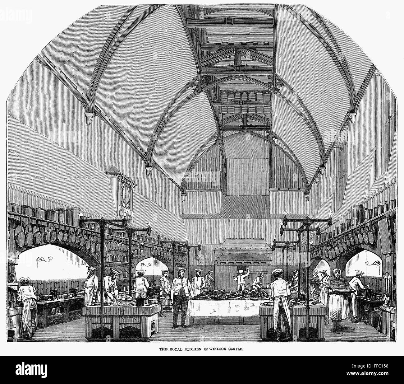 WINDSOR CASTLE: KITCHEN. /nThe Royal kitchen in Windsor Castle. English ...