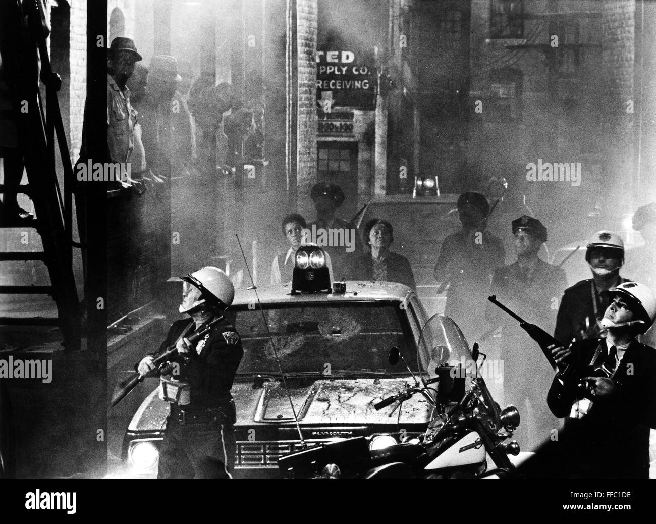 FILM STILL: POLICE. /nScene from the film 'Uptight,' 1968 Stock Photo ...