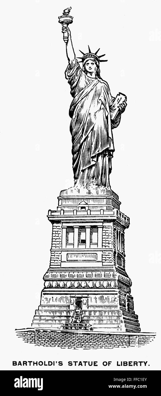 STATUE OF LIBERTY. /nWood engraving, 19th century Stock Photo - Alamy