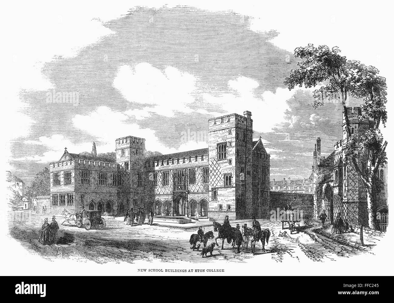 ETON COLLEGE, 1862. /nNew school buildings at Eton College, England ...